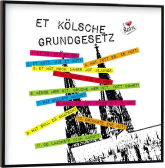 artboxONE Poster mit schwarzem Rahmen 20x20 cm St&auml;dte/K&ouml;ln Et K&ouml;lsche Grundgesetz II - Bild K&ouml;lscheGrundgesetz