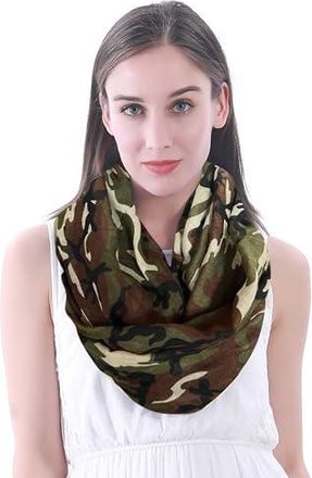 Lina & Lily écharpe tube snood à motif camouflage (Vert)