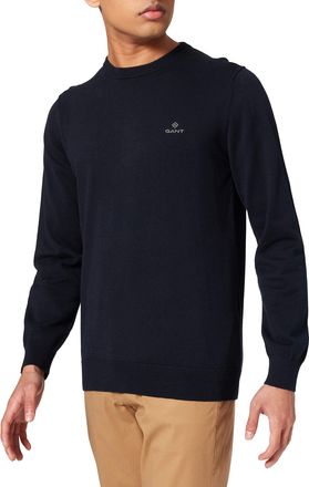 GANT Gant Herren Cotton Pique C-Neck Pullover, Evening Blue, Standard