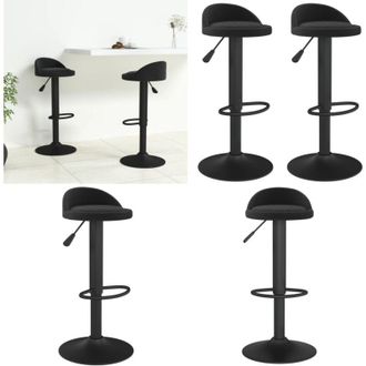 vidaXL Vidaxl - Tabourets de bar lot de 2 Noir Velours - Tabouret De Bar - Chaise De Comptoir - Fauteuil De Bar - Meuble De Salon - Mobilier Contemporain