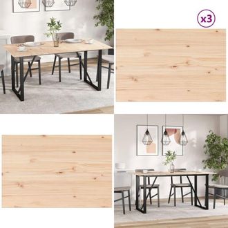 vidaXL Dessus de table 3 pcs 80x53x1,7cm rectangulaire bois pin massif - Dessus De Table - Plateau De Table - Bois Massif - Design Rustique - Table &agrave; Manger