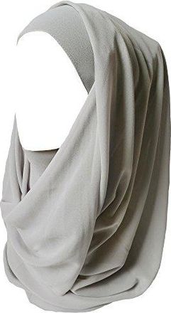 Lina & Lily Hijab pour Femmes Mousseline Foulard Écharpe Turban Châle Islamique (Gris Clair)