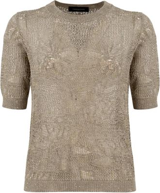 Fabiana Filippi Femme, Pulls, Vert, Taille: 38 FR Pull ajour&eacute; &agrave; manches courtes