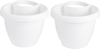 Pretyzoom 2 Stücke Fallrohr Blumentopf zum Aufhängen Kunststoff Pflanzgefäß Regenrohr Pflanztopf Hängetopf Vertikaler Balkongeländer Blumenkasten Kaktus Sukkule