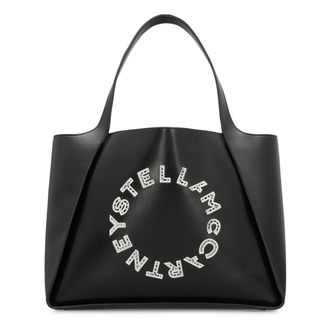 Stella McCartney Femme, Sacs, Noir, Taille: ONE Size Logo Tote Bag
