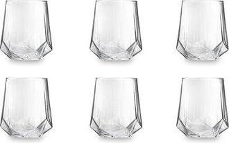 Excelsa Diamante Set aus 6 Wassergläsern, Glas, Fassungsvermögen 400 ml, transparent