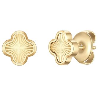Glanzst&uuml;cke M&uuml;nchen Ohrringe - Edelstahl Ohrstecker Kleeblatt - Gr. unisize - in Gold - f&uuml;r Damen