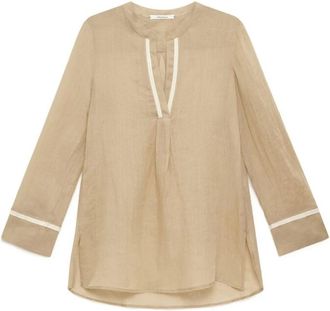 Maliparmi Maliparmi, Femme, Blouses et Chemises, Beige, Taille: 40 FR Caftan L&eacute;ger en Ramie