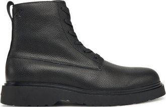Calvin Klein Schnürschuhe Combat Ess Lace Up Zip Boot Lth YM0YM01373 Schwarz