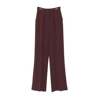 Elisabetta Franchi Femme, Pantalons, Rouge, Taille: 38 FR Pantalon Crêpe avec Bijou