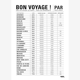 La Majorette &agrave; Moustache LA Majorette &Agrave; Moustache - Affiche Bon Voyage - 50 cm x 70 cm - Livr&eacute;e dans Un Tube Protecteur en Carton (53 cm x 6 cm) pour Les Amateurs de Voyages