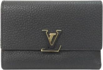 Louis Vuitton Portefeuille Pre-owned Louis Vuitton en cuir Taurillon (bi-pli) - Femme - Pre-owned - Noir - Taille: ONE Size