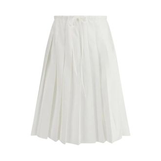Prada Plisierter Midirock - - Skirts - Damen - Wei&szlig; - M