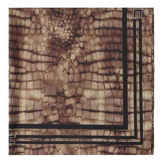 Elisabetta Franchi Femme, Accessoires, Brun, Taille: ONE Size Foulard en Twill de Soie