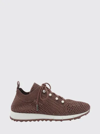 Jimmy Choo London Baskets basses Veles en maille lurex avec monogramme et perles fantaisie
