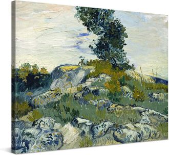 Picanova Vincent Van Gogh The Rocks 100x75 cm - Bild auf Leinwand - Leinwandbild - Premium Leinwanddruck - Kunstdruck Auf 2cm Holz-Keilrahmen Für Schlaf- Und W