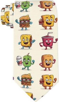 Generic Restauration Rapide Joyeuses Cravates Élégante Cravate Homme Classique Cravatte Pour Affaires Scolaires Femmes