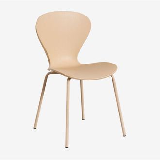 Sklum Sklum - Pack de 2 chaises de salle &agrave; manger empilables en polypropyl&egrave;ne et fer Uit Colors Brun Bl&eacute;