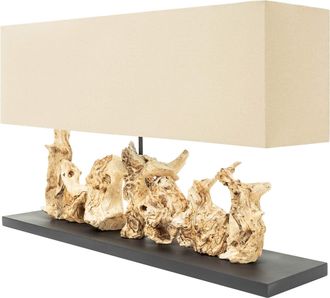 Invicta Interior Natürliche Tischleuchte PURE UNIQUE 80cm beige Wurzelholz Massivholz Tischlampe Wohnzimmerlampe