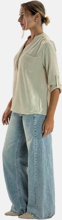 Elara Blusentop Damen Tunika Bluse mit V-Ausschnitt & lockerem Schnitt