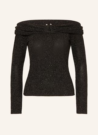 BA&SH Ba&Sh Off-Shoulder-Shirt Bai Mit Glitzergarn schwarz