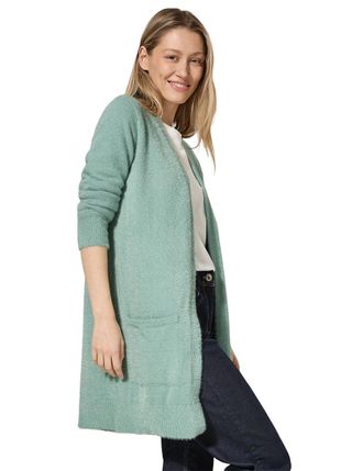 Cecil Damen B253891 Long Featheryarn Cardigan, Glaced Green Melange, S EU