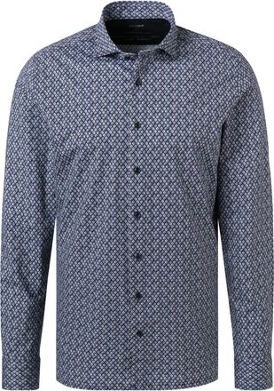 Olymp Herren Hemd blau gemustert