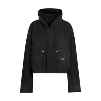 Balenciaga Oversized Cropped Jacke mit hohem Kragen - - Jackets - Damen - Schwarzk - XS