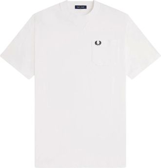 Fred Perry Homme, Tops, Blanc, Taille: XL Pocket Detail T-Shirt