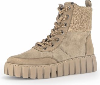 Gabor Damen Combat Boots, Frauen Stiefeletten,Wechselfu&szlig;bett,Moderate Mehrweite (G),uebergangsstiefel,Stiefel,Desert/Wood (Mic),37.5 EU / 4.5 UK