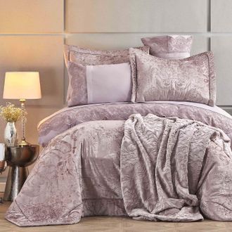 Karaca Home Valeria Best Altrosa 8-teiliges Mitgift Set getrocknete Rose, Bettbezug mit R&uuml;schen, Soft spanische Decke, Oberbett f&uuml;r Winter, Flexible, Stilvollen M
