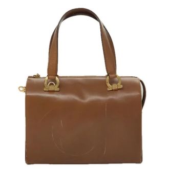 Ferragamo Pre-owned Cuir sacs-main - Femme - Pre-owned - Beige - Taille: ONE Size