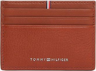 Tommy Hilfiger Porte-cartes grain&eacute; en cuir de vache