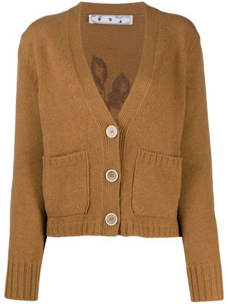 Off-white cardigan à fleurs intarsia - Tons neutres