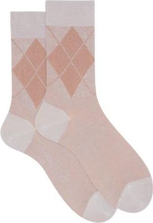 Dor&eacute; Dor&eacute; Chaussettes mi-hautes &agrave; losanges en coton m&eacute;lang&eacute;