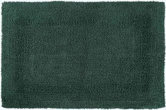 Homescapes Premium Badematte waldgrün, Badvorleger 50x80 cm, Badteppich Baumwolle mit Wende-Design