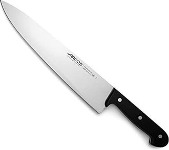 Arcos Chefmesser aus Edelstahl 30 cm - Ergonomischer Griff aus Polyoxymethylen, Ideal für Schneiden und Schälen von kleinen Lebensmitteln - Schwarz, Serie U