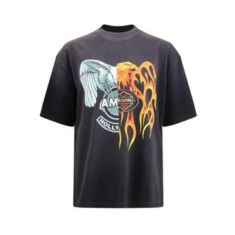 Amiri Homme, Tops, Noir, Taille: L Cotton Crew Neck T-Shirt