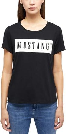 Mustang Jeans T-Shirt à Manches Courtes pour Femme, Black 4142., 3XL Grande Taille