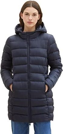 Tom Tailor Denim TOM TAILOR Denim Manteau matelassé léger avec Capuche pour Femme, 10668-capitaine du Ciel Bleu, M Dames