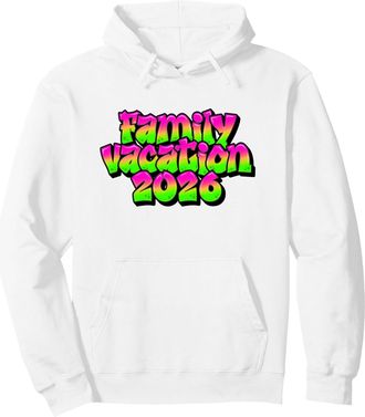 BDAZ Family Vacation 2026 Graffiti Gr&uuml;n Rosa Pullover Hoodie