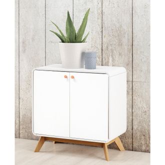 Norrwood home24 Kommode 75 x 75 x 39cm Weiß/Weiß