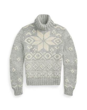 Ralph Lauren Snowflake-Motif Wool Turtleneck