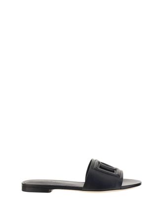 Dolce & Gabbana Womens Millenials Sandals Nero Upper Calf Leather Bos Taurus