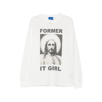 Dagger Distressed Graphic-print T-shirt