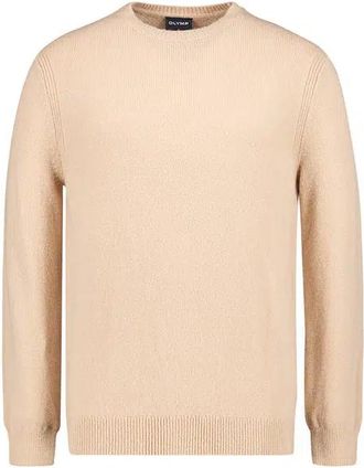 Olymp Herren Pullover beige Wolle unifarben