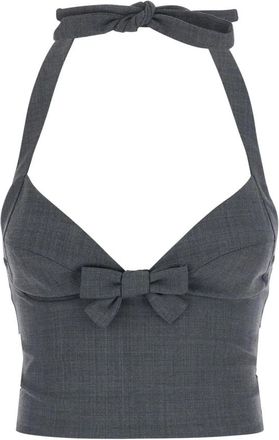 Shushu/Tong Shushu/Tong, Femme, Tops, Gris, Taille: 40 FR Halter Bow Tie Cami Top