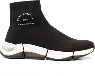Karl Lagerfeld Homme, Chaussures, Noir, Taille: 42 EU Baskets montantes chaussettes