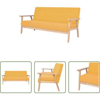 vidaXL vidaXL Stoffsofa - 3-Sitzer Sofa Stoff Gelb