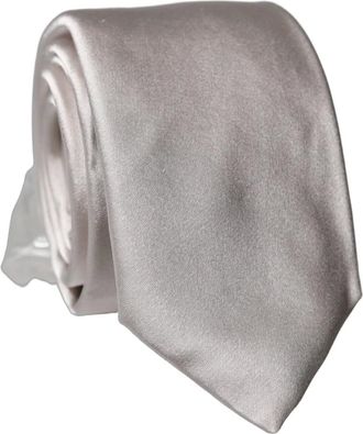 Dolce & Gabbana Homme, Accessoires, Gris, Taille: ONE Size Cravate Large Ajustable en Satin de Soie